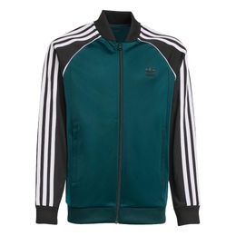adidas originals Sweatjacke 'Adicolor' Jungen Größe 176 dunkelgrün / schwarz / weiß