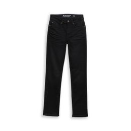 Tom Tailor Damen TTELVA STRAIGHT High Waist Jeans, schwarz, Uni, Gr. 32/32