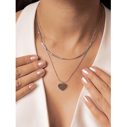 Hey Happiness Necklace 'Heart Duo' female Silver size Onesize