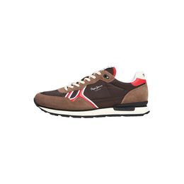 Pepe Jeans Sneaker 'Brit' Herren Größe 46 braun / schoko / rot / weiß