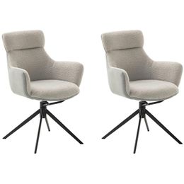 Esszimmerstuhl MCA furniture "PELION", grau (lichtgrau, schwarz), B:62cm H:90cm T:62cm, Polyester, Stühle, (2er-Set), drehbar 360, Dreh- & Schwingfunktion, Sitzhöhe ca. 50 cm