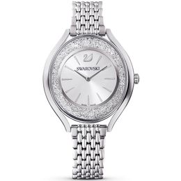 Quarzuhr Swarovski "CRYSTALLINE AURA", silber (silberfarben), Armbanduhren, Damen, Armbanduhr, Damenuhr, Swarovski-Kristalle, Swiss Made