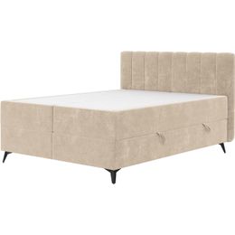 Boxbett COTTA "Vicky inkl. Bettkasten", beige, B:185cm L:210cm, 94% POLYESTER (PES);6%POLYAMID (PA), Komplettbetten, erhältlich in den Breiten 160x200cm & 180x200cm