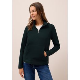 Sweatshirt Cecil, Damen, Gr. XL (44), ink gr&uuml;n, Web, 80% Baumwolle, 20% Polyester, unifarben, normal, hoch geschlossener Ausschnitt, abgesteppt, Sweatshirts Sweatshirt, im soften Baumwoll-Mix