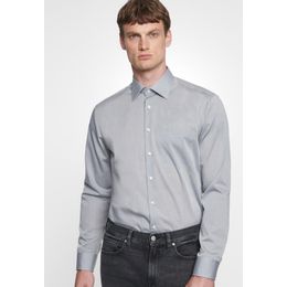 Businesshemd Seidensticker "Schwarze Rose", Herren, Gr. M40, normale &Auml;rmell&auml;ngen, grau, 100% Baumwolle, unifarben, regular fit, 2-Knopf-Manschette, Hemden, Regular 1/1 Kentkragen Uni