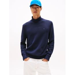 Rollkragenpullover Tommy Jeans "TJM SLIM FIT ROLL NECK", Herren, Gr. L, schwarz night navy, Sweatware, Obermaterial: 100% Baumwolle, slim fit, Rippb&uuml;ndchen, Pullover Rollkragenpullover, mit Mock Neck, Strickpullover 100% Baumwolle Pflegeleicht