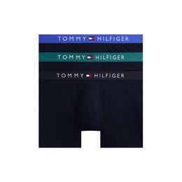 Boxer "3P BOXER BRIEF WB", Herren, Gr. L (52), d sky, fmy ocn, nob blu, Jersey, Obermaterial: 95% Baumwolle, 5% Elasthan, Tommy Hilfiger Underwear, körpernah, Unterhosen