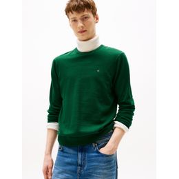 Rundhalspullover Tommy Hilfiger "ESSENTIAL COTTON CREW NECK", Damen, Gr. XXL, gr&uuml;n (ornamental gr&uuml;n heather), Strick, Obermaterial: 100% Baumwolle, regular fit, Rundhals, Rippb&uuml;ndchen, Pullover Rundhalspullover, 100% Baumwolle Crewneck Regular Fit Premium Mode