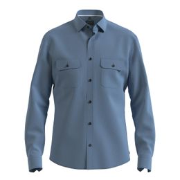 Langarmhemd OLYMP, Herren, Gr. XXL, N-Gr, blau, Cord, Obermaterial: 100% Baumwolle, regular fit, Manschette, Hemden, Feincord, Businesshemd, Kentkragen, regular fit