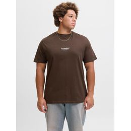 Jack & Jones PlusSize T-Shirt "JJESOHO TEE SS CREW NECK NOOS PLS", Damen, Gr. 4XL, delicioso, Jersey, Obermaterial: 100% Baumwolle, JACK & JONES PLUSSIZE, bedruckt, regular fit h&uuml;ftbedeckend, Rundhals, Shirts T-Shirt, mit Logobranding