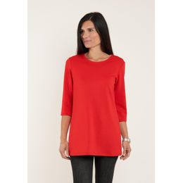 3/4-Arm-Shirt Seidel Moden "Exklusiv bei OTTO", Damen, Gr. 36, rot, Obermaterial: 50% Polyester, 45% Viskose, 5% Elasthan, unifarben, regular fit Po-bedeckend, Rundhals, Shirts 3/4-Arm-Shirt, mit 3/4 &Auml;rmeln, MADE IN GERMANY