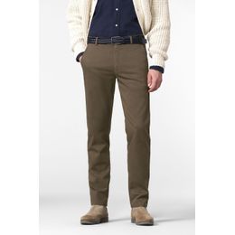 Chinos MEYER "BONN", Herren, Gr. 30, Normalgr&ouml;&szlig;en, braun (hellbraun), 54% Baumwolle, 44% Polyester, 2% Elasthan, unifarben, regular fit kn&ouml;chelfrei, Hosen, mit Micro Print