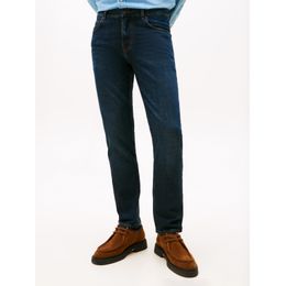 Straight-Jeans Tommy Hilfiger "DENTON Slim Straight Fit", Herren, Gr. 33, L&auml;nge 30, schwarz (schwarzer blau), Denim/Jeans, Obermaterial: 99% Baumwolle, 1% Elasthan, Jeans Straight-Jeans
