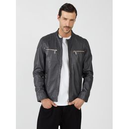 Lederjacke Maze "Flint", Herren, Gr. L, grau, Obermaterial: 100% Lammleder; Futter: 100% Polyester, ohne B&uuml;ndchen, Jacken