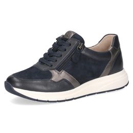 Keilsneaker Caprice, Damen, Gr. 40, blau (dunkelblau kombiniert), Leder, Schuhe, Freizeitschuh, Halbschuh, Sch&uuml;rer mit Besatz in Metallicoptik