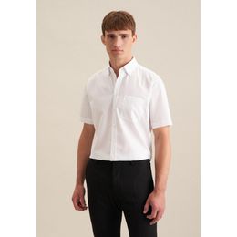 Businesshemd Seidensticker "Schwarze Rose", Herren, Gr. XXL (46), normale &Auml;rmell&auml;ngen, wei&szlig;, 100% Baumwolle, unifarben, regular fit, gerader Abschluss, Hemden, Regular 1/2 Button-Down-Kragen Uni
