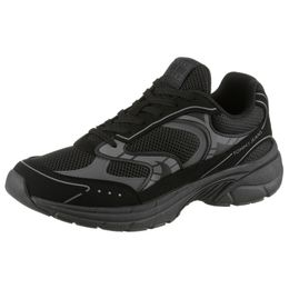 Sneaker Tommy Jeans "ARCHIVE '25", Herren, Gr. 42, schwarz, Lederimitat, Textil, Schuhe, Freizeitschuh, Halbschuh, Schnürschuh mit reflektierenden Details