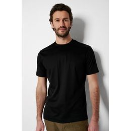 T-Shirt DESOTO "Jersey T-Shirt Rundhalsausschnitt halbarm", Herren, Gr. XXL, schwarz (solid schwarz), Jersey, Obermaterial: 100% Baumwolle, unifarben, slim fit normal, Rundhals, eingesetzt abgesteppte Kante, Shirts T-Shirt, Mit Rundhalsausschnitt, Strech-Qualit&auml;t