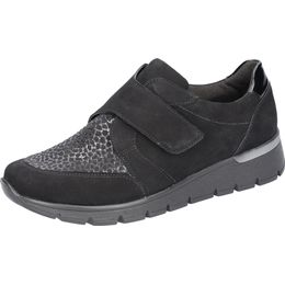 Waldläufer WALDLÄUFER Damen Klettschuh "K-RAMONA-Soft", Gr. 4,5, schwarz, Lackleder, Nubukleder, Textil, Schuhe, Komfortschuh, Bequemschuh, Halbschuh in