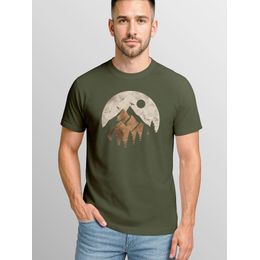 Neverless Shirt 'Mountain Scape' Herren Größe S grün