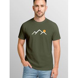 Neverless Shirt 'Mountain Sun' Herren Größe XXL grün