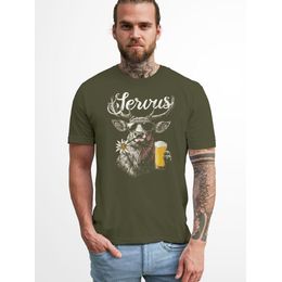 Neverless Shirt 'Servus 3 Bier' Herren Größe XXL grün