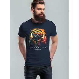 Neverless Shirt 'Sloth DJ' Herren Gr&ouml;&szlig;e XS navy