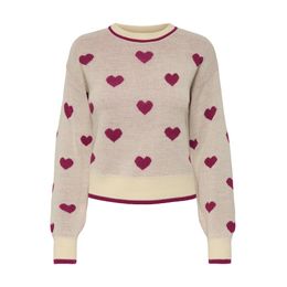 Jacqueline de Yong JDY Pullover 'JDYROMANCE' Damen Größe XS creme / kitt / weinrot