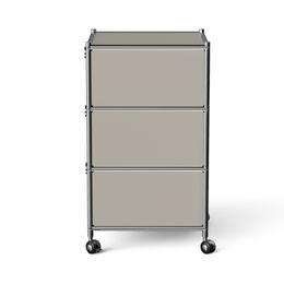 Tchibo - Rollcontainer Metall &raquo;Cn3&laquo; mit 3 Schubladen - 40x40x70,5cm - hellgrau - Stahl / Aluminium / Kunststoff
