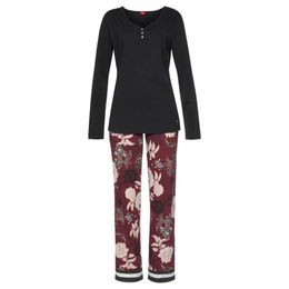 s.Oliver Pyjama Damen Gr&ouml;&szlig;e XS pastellpink / bordeaux / schwarz Winterkleid