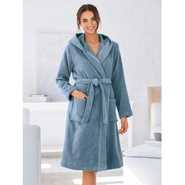 Peter Hahn - Damen-Bademantel, blau, Gr. 48 / XL - Baumwolle