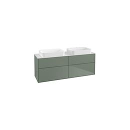 Villeroy & Boch V&B Waschtischunterschrank Wandbeleuchtung Finion 160x60,3x50,1cm, Gl. wh. m, Oli. m Lac ; Villeroy & Boch (G72100GM)