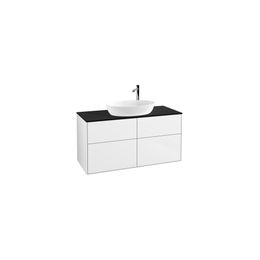 Villeroy & Boch V&B Waschtischunterschrank Wandbeleuchtung Finion 120x60,3cm, Abd.-Pl. bla m, glo wh. Lac ; Villeroy & Boch (G91200GF)