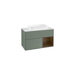 Villeroy & Boch V&B Waschtischunterschrank Wandbeleuchtung Finion 100x60,3 cm, Reg re wal ven, Oli. m Lac ; Villeroy & Boch (G661GNGM)