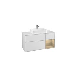 Villeroy & Boch V&B Waschtischunterschrank Wandbeleuchtung Finion 120cm, Pl w m, Reg re Oa ven, wh. m Lac ; Villeroy & Boch (G421PCMT)
