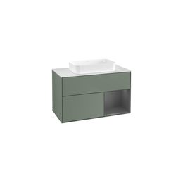 Villeroy & Boch V&B Waschtischunterschrank Wandbeleuchtung Finion 100x60,3 cm, Rg r Anthrac. m, Oli. m Lac ; Villeroy & Boch (G661GKGM)