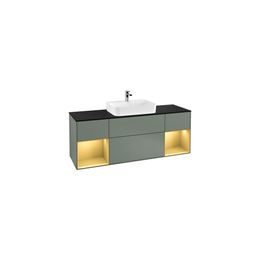 Villeroy & Boch V&B Waschtischunterschrank Wandbeleuchtung Finion 160cm, Pl b m, Reg gol m Lac, Oli. m Lac ; Villeroy & Boch (G452HFGM)