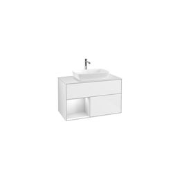 Villeroy & Boch V&B Waschtischunterschrank Wandbeleuchtung Finion 100, Pl w m, Reg wh. m Lac, glo wh. Lac ; Villeroy & Boch (G771MTGF)