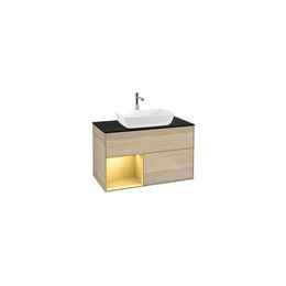 Villeroy & Boch V&B Waschtischunterschrank Wandbeleuchtung Finion 100, Pl bla m, Reg gol m Lac, Oa ven ; Villeroy & Boch (G772HFPC)