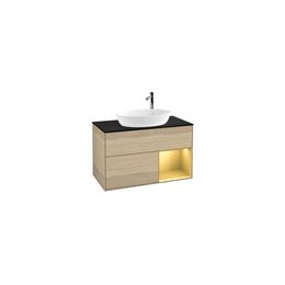 Villeroy & Boch V&B Waschtischunterschrank Wandbeleuchtung Finion 100, Pl bla m, Reg gol m Lac, Oa ven ; Villeroy & Boch (G902HFPC)