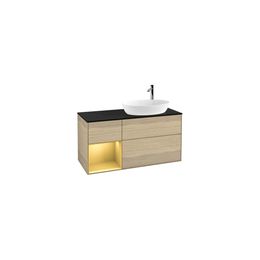 Villeroy & Boch V&B Waschtischunterschrank Wandbeleuchtung Finion 120cm, Pl bla m, Reg gol m Lac, Oa ven ; Villeroy & Boch (G922HFPC)