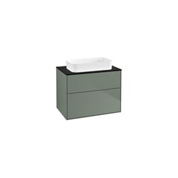 Villeroy & Boch V&B Waschtischunterschrank Wandbeleuchtung Finion 80x60,3x50,1mm, Gl. bla m, Oli. m Lac ; Villeroy & Boch (G63200GM)