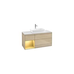 Villeroy & Boch V&B Waschtischunterschrank Wandbeleuchtung Finion 120cm, Pl wh. m, Reg gol m Lac, Oa ven ; Villeroy & Boch (G821HFPC)