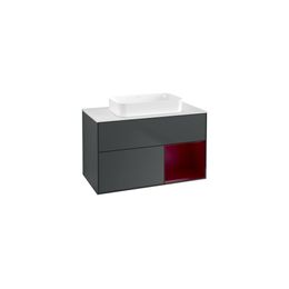 Villeroy & Boch V&B Waschtischunterschrank Wandbeleuchtung Finion 100x60,3 cm, Reg re Peo, md bl. m Lac ; Villeroy & Boch (G661HBHG)