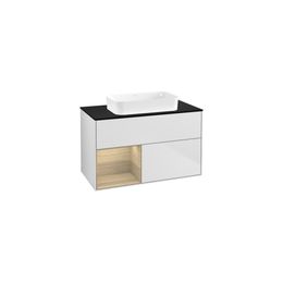 Villeroy & Boch V&B Waschtischunterschrank Wandbeleuchtung Finion 100x60,3 cm, Reg li Oa ven, wh. m Lac ; Villeroy & Boch (G652PCMT)