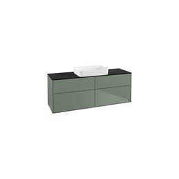 Villeroy & Boch V&B Waschtischunterschrank Wandbeleuchtung Finion 160x60,3x50,1cm, Gl. bla m, Oli. m Lac ; Villeroy & Boch (G73200GM)