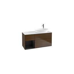 Villeroy & Boch V&B Waschtischunterschrank Wandbeleuchtung Finion 120cm, Pl wh. m, Reg bla m Lac, wal ven ; Villeroy & Boch (G921PDGN)