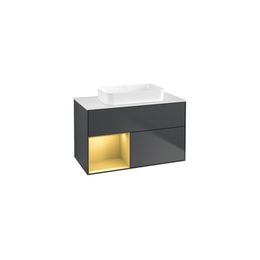 Villeroy & Boch V&B Waschtischunterschrank Wandbeleuchtung Finion 100x60,3 cm, Reg li gol m, md bl. m Lac ; Villeroy & Boch (G651HFHG)