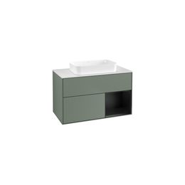 Villeroy & Boch V&B Waschtischunterschrank Wandbeleuchtung Finion 100x60,3 cm, Rg re bla m Lac, Oli. m Lac ; Villeroy & Boch (G661PDGM)