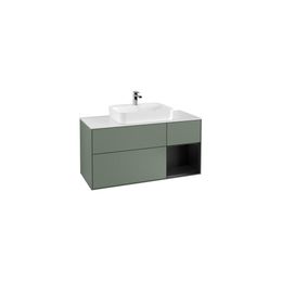Villeroy & Boch V&B Waschtischunterschrank Wandbeleuchtung Finion 120cm, Pl w m, Reg re bla m, Oli. m Lac ; Villeroy & Boch (G421PDGM)